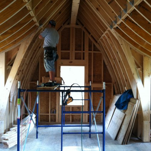 heavy timber buttress trusses | Cumulus Architecture + Design LLC